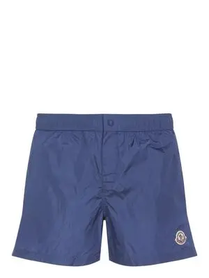 Moncler Logo Patch Swim Shorts - Blue