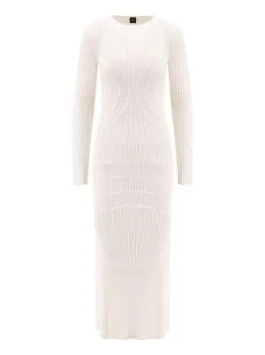 PINKO Pinko Slim-Fitting Ribbed Knit Long Dress