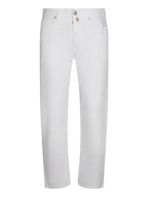 Jacob Cohen Logo Patch Straight Leg Jeans - White