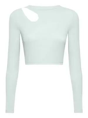 Wolford Cutout Long Sleeve Crop Top - White