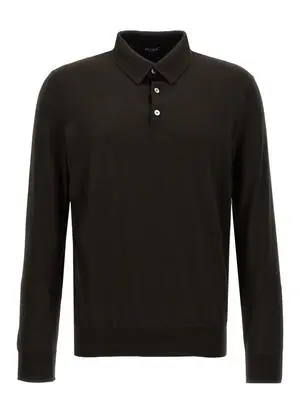 ZEGNA Zegna Knitted Long Sleeve Polo