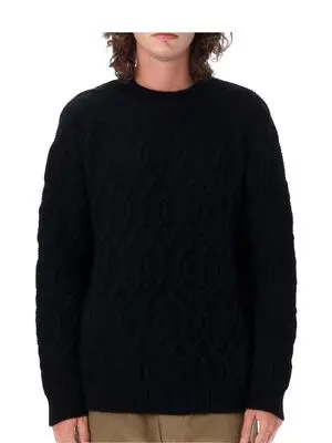 Comme Des Garçons Geometric Pattern Wool Jumper - Black