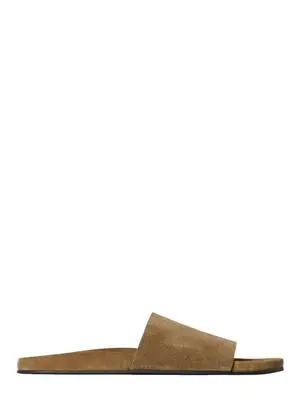 THE ROW Suede Slides - Military Green