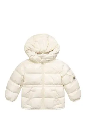 Moncler Quilted Down Jacket With Removable Hood - White