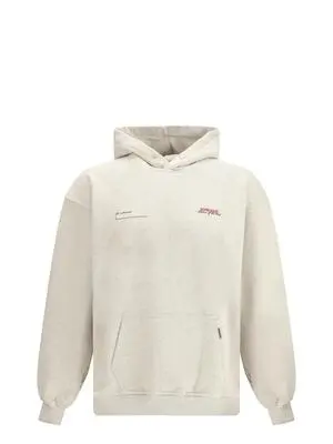 REPRESENT Long-sleeved Hooded Sweatshirt With Graphic Detail - Cream Marl