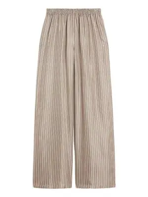 Max Mara Max Mara Ladino Striped Wide-Leg Trousers Hazelnut