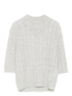 Brunello Cucinelli Sequin Embellished High-neck Sweater - Grey