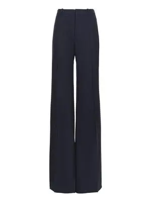 Chloé Belted Wool Bell Bottom Trousers - Eclipse Blue