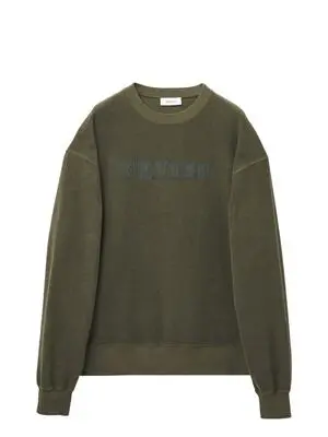 Alexander McQueen Crewneck Sweatshirt With Embroidered Logo - Dark Green