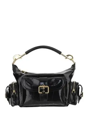 Chloé Embossed Camera Bag With Buckled Details - Black