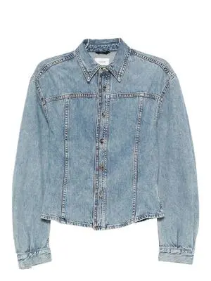 HAIKURE Denim Button-up Jacket With Quilted Details - Gray