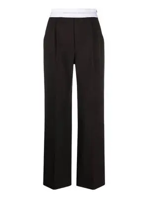 Alexander Wang Logo Waistband Straight-leg Trousers - Brown