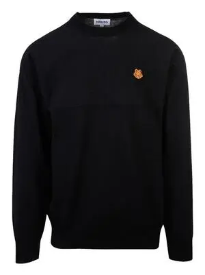 Kenzo Tiger Crest Knitted Sweater - Black