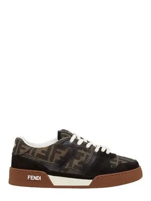 Fendi Ff Jacquard Low-top Sneakers - Black
