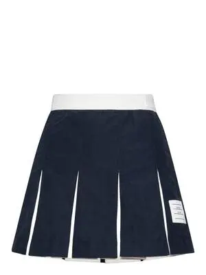 Thom Browne Pleated Ripstop Mini Skirt - Blue