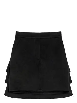 Max Mara Ruffle Detailed Mini Skirt - Black