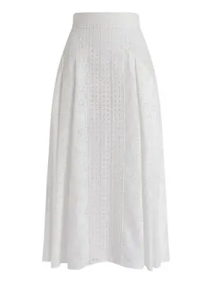 Alberta Ferretti Sangallo Lace A-line Skirt - White