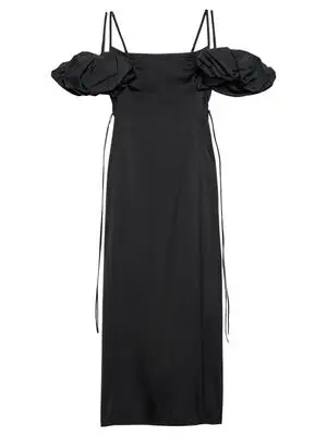 Jacquemus Bubble Sleeve Dress With Square Neck - Black