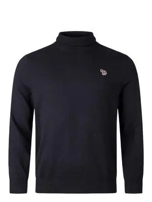 Paul Smith Zebra Badge Roll Neck Jumper - Black