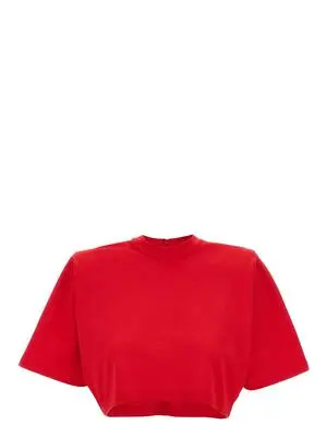 Pinko Crewneck Cropped T-shirt - Red