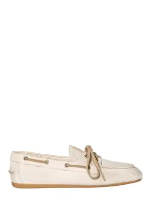 Miu Miu Round Toe Loafers - Off White