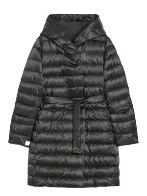 Max Mara Reversible Down Jacket In Water-repellent Satin - Black