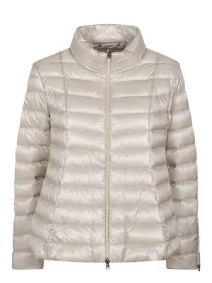 Herno Zip-up Padded Jacket With Stand-up Collar - Nude