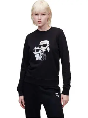 Karl Lagerfeld Ikonik Karl Choupette Sweatshirt - Black