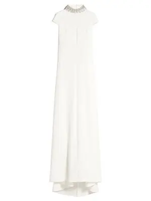 Max Mara Fit And Flare Dress With Detachable Gemstone Necklace - Silk