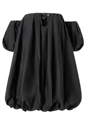 Pinko Pinko Off-the-Shoulder Pleated Mini Dress Black