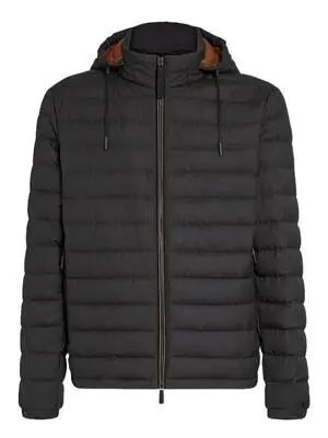 Zegna Hooded Padded Down Jacket - Black