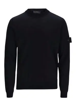 Stone Island Compass Patch Crewneck Jumper - Black