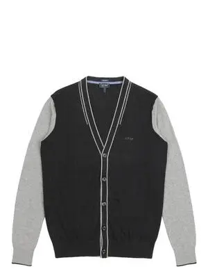 Emporio Armani Color-blocked Knitted Cardigan - Black