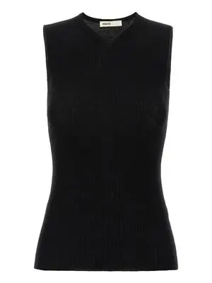 Khaite Renato Sleeveless V-neck Top - Black