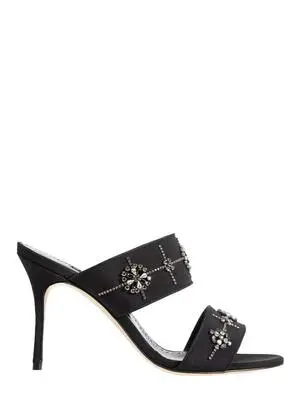 Manolo Blahnik Embellished Stiletto Sandals - Black