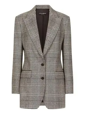 Dolce & Gabbana Single-breasted Glen Plaid Jacket - Grey