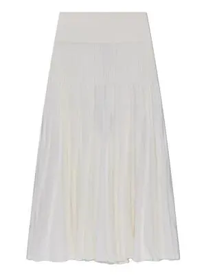 Alaïa Knit Pleated Skirt - White