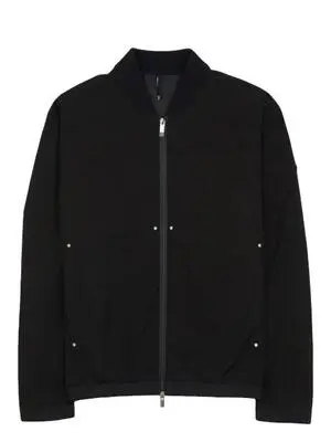 Moncler Long-sleeved Zip-up Bomber Jacket - Black