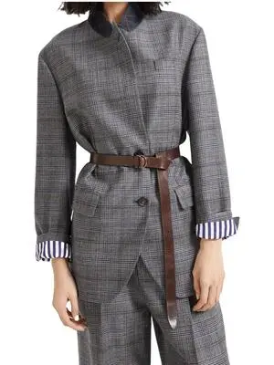 Brunello Cucinelli Brunello Cucinelli Long Sleeve Blazer With Removable Belt Loops Black