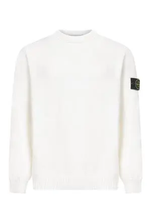 Stone Island Stone Island Crewneck Sweatshirt With Logo Patch Ivory