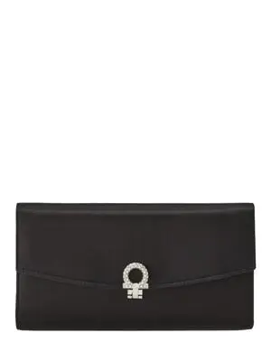 FERRAGAMO Gancini Logo Clutch Bag - Black