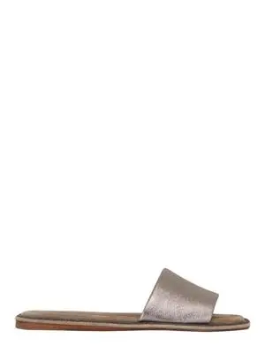Brunello Cucinelli Square-toe Slip-on Slides - Brown