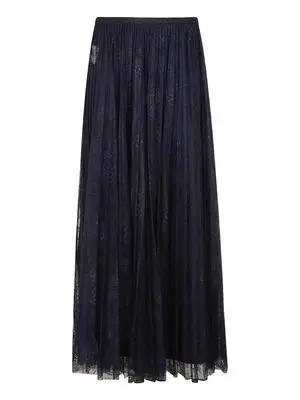 Alberta Ferretti Floral Lace Maxi Skirt - Blue