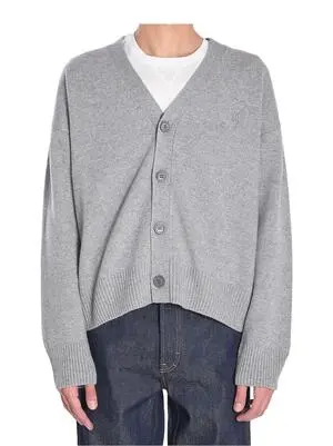 Ami De Coeur V-neck Buttoned Cardigan - Gray