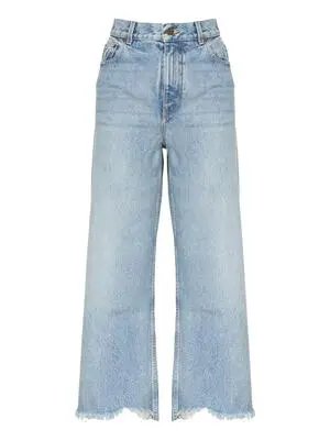 Chloé Belt Loop Wide Leg Jeans - Blue