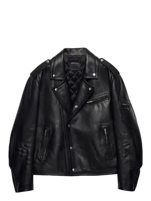 Prada Leather Biker Jacket - Black