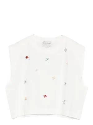 FORTE_FORTE Embroidered Sleeveless Top - White