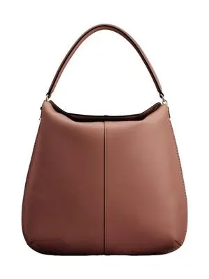 TOD'S Logo Plaque Shoulder Bag - Brown
