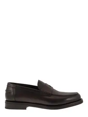 DOUCAL'S Penny Slip-on Loafers - Black