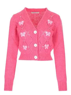 ALESSANDRA RICH Alessandra Rich Ribbon-Embroidered Knit Cardigan